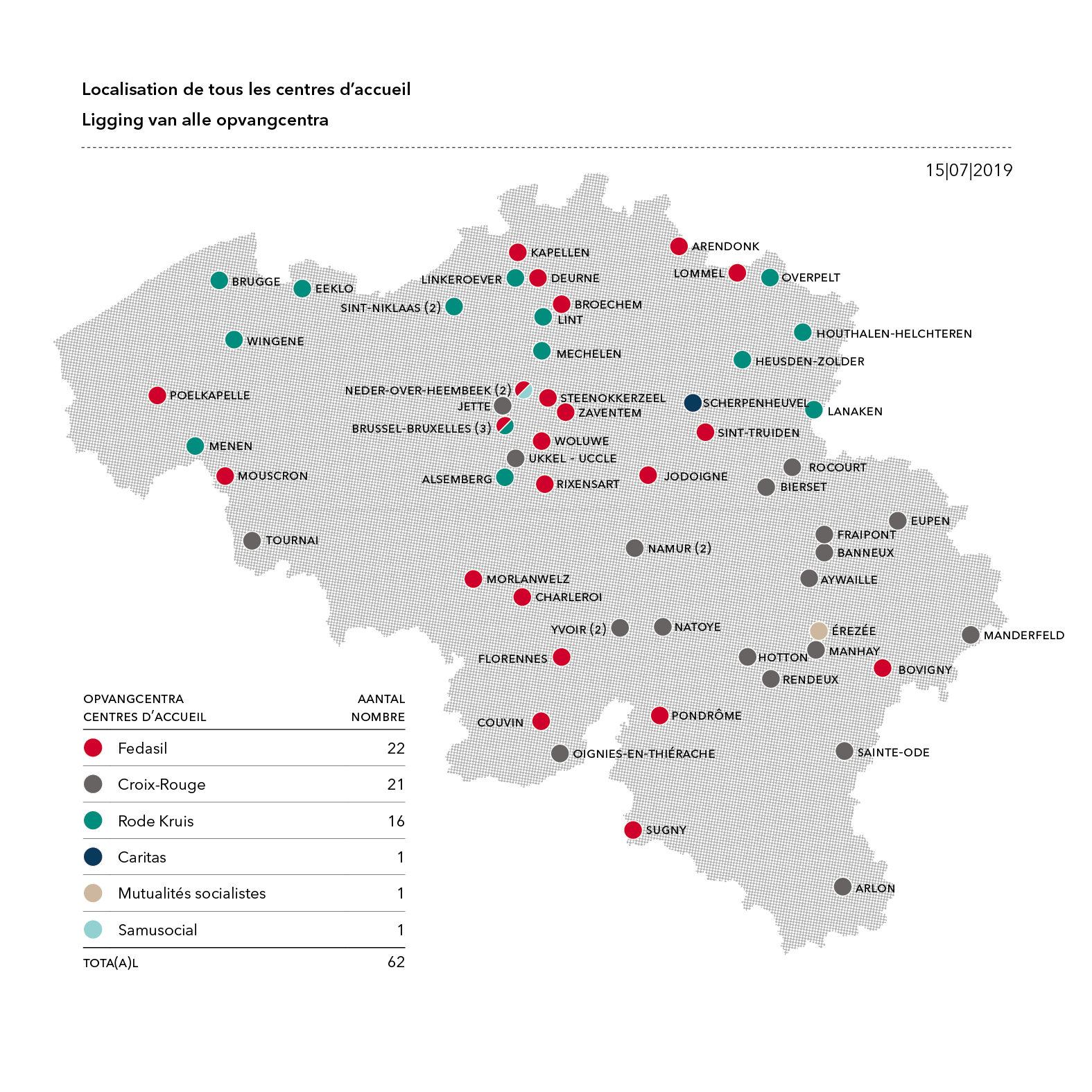 Opvangcentra | Fedasil